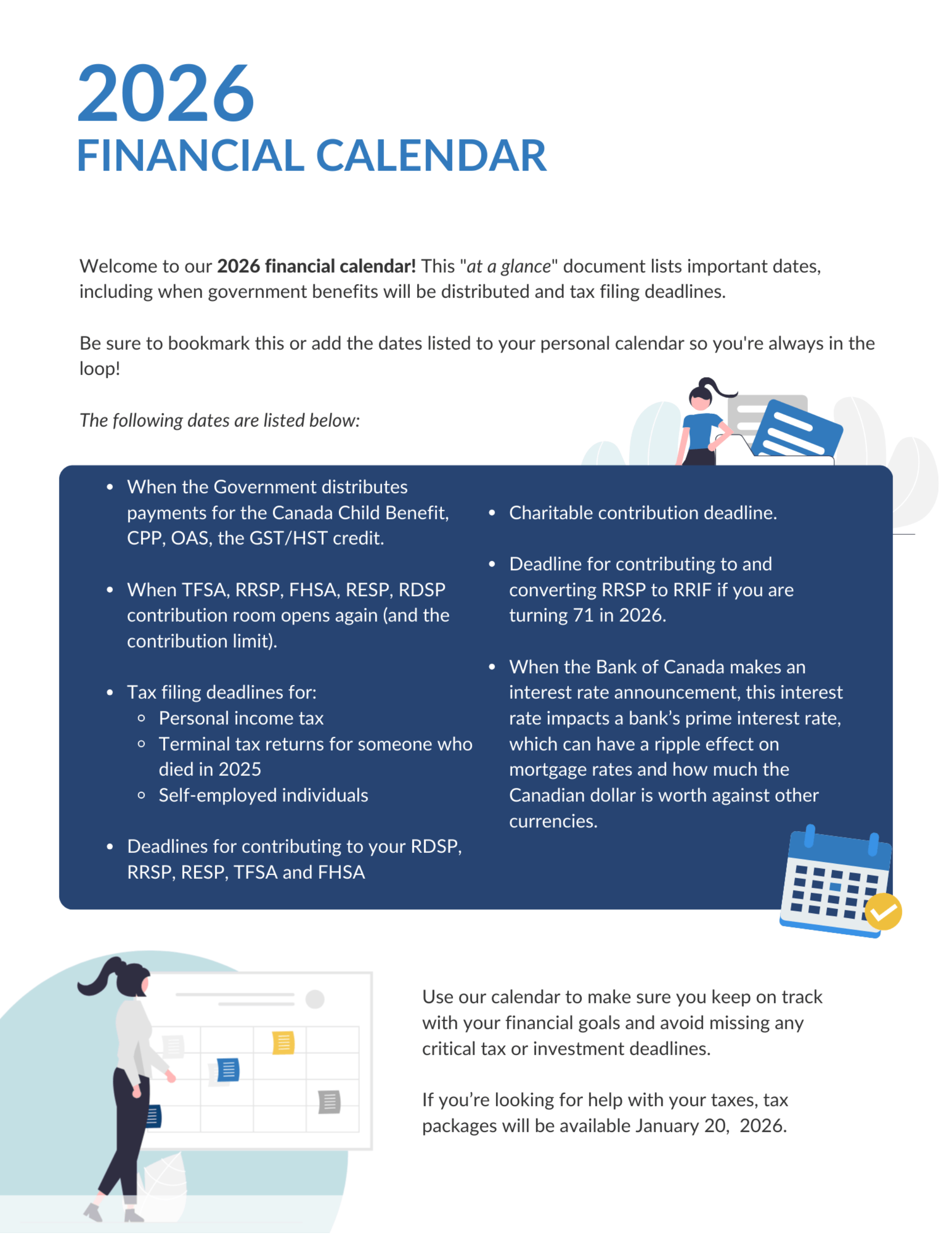 2026 Financial Calendar – Webster Benefits